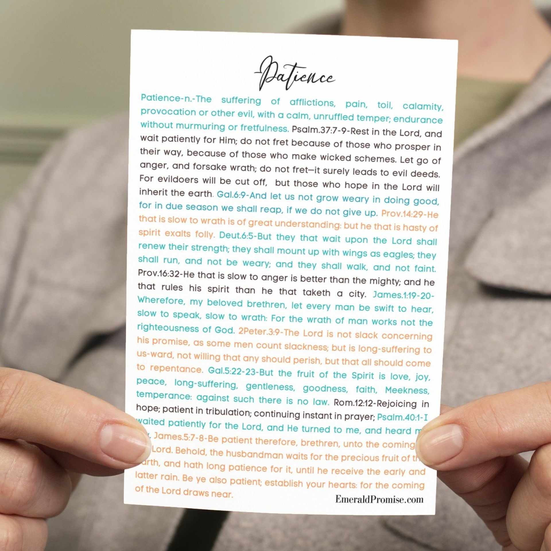 Patience - Scripture Cards – Emerald Promise