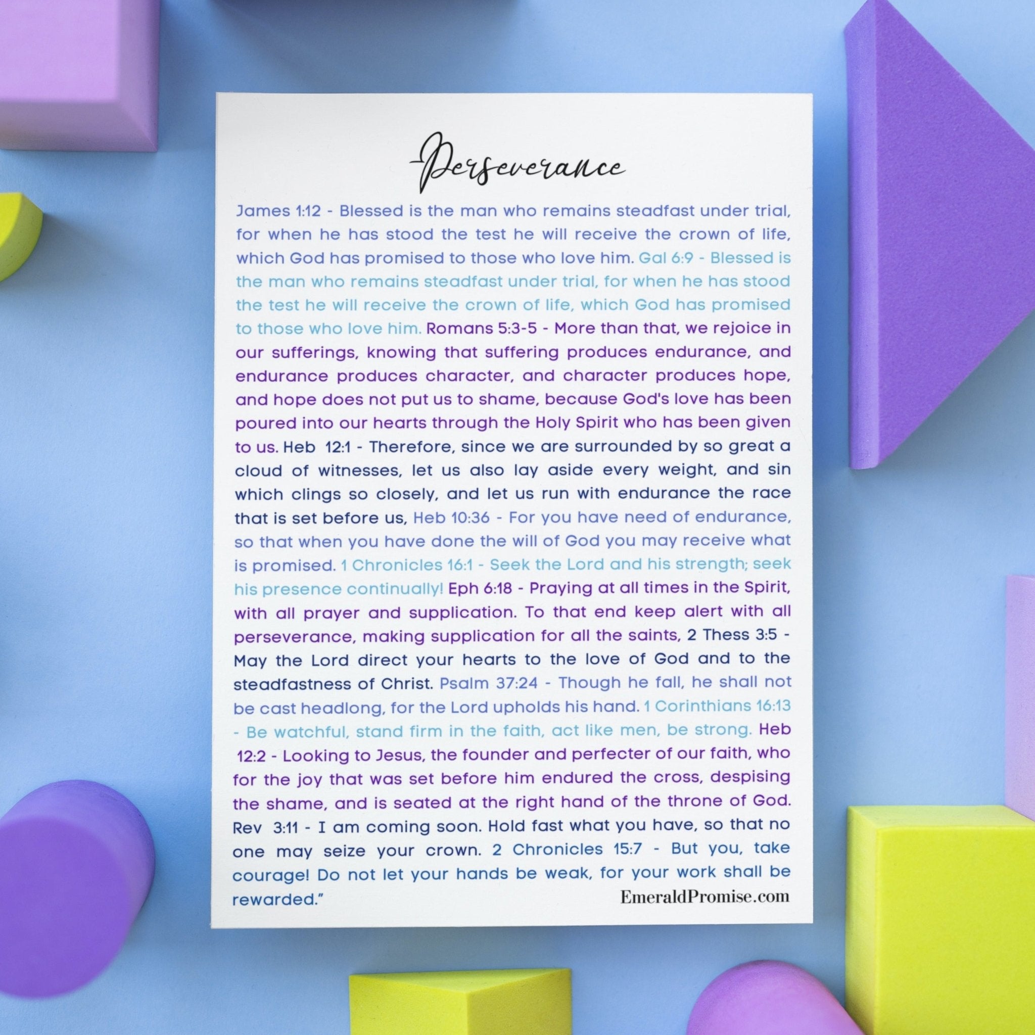 Perseverance - Scripture Cards – Emerald Promise